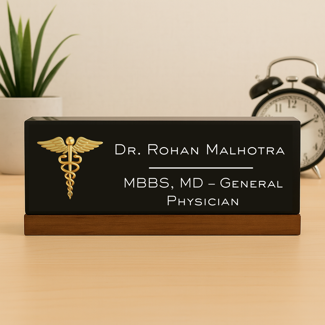 Executive Desk Name Plate For Doctors – Gifting Bonsai