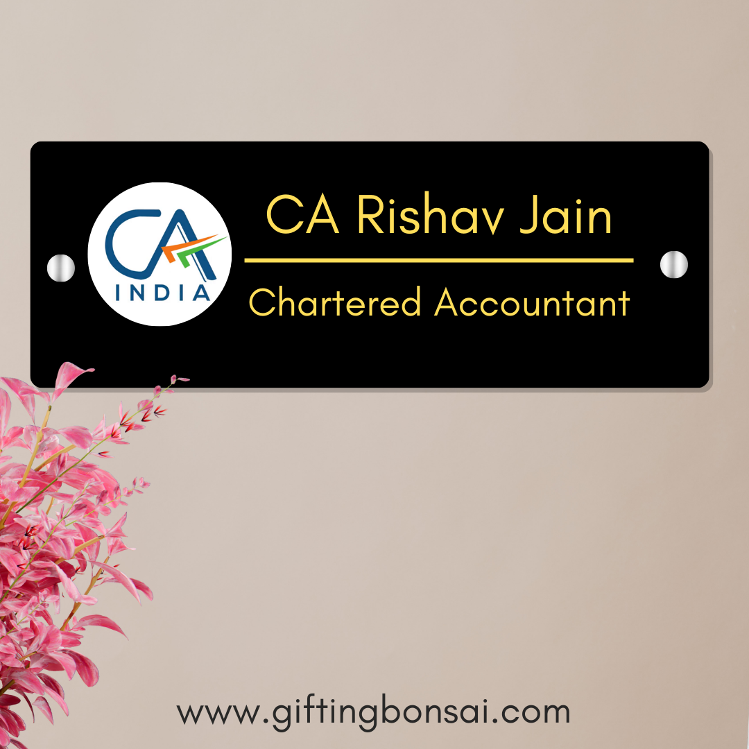 Door Name Plate for Chartered Accountant – Gifting Bonsai